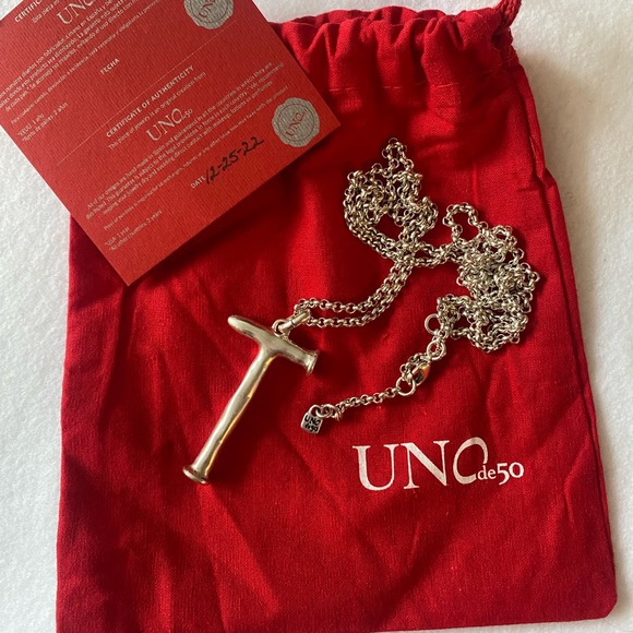 UNO de 50 | Jewelry | Unode5 Long Silver Oval Link Chain With Large T ...